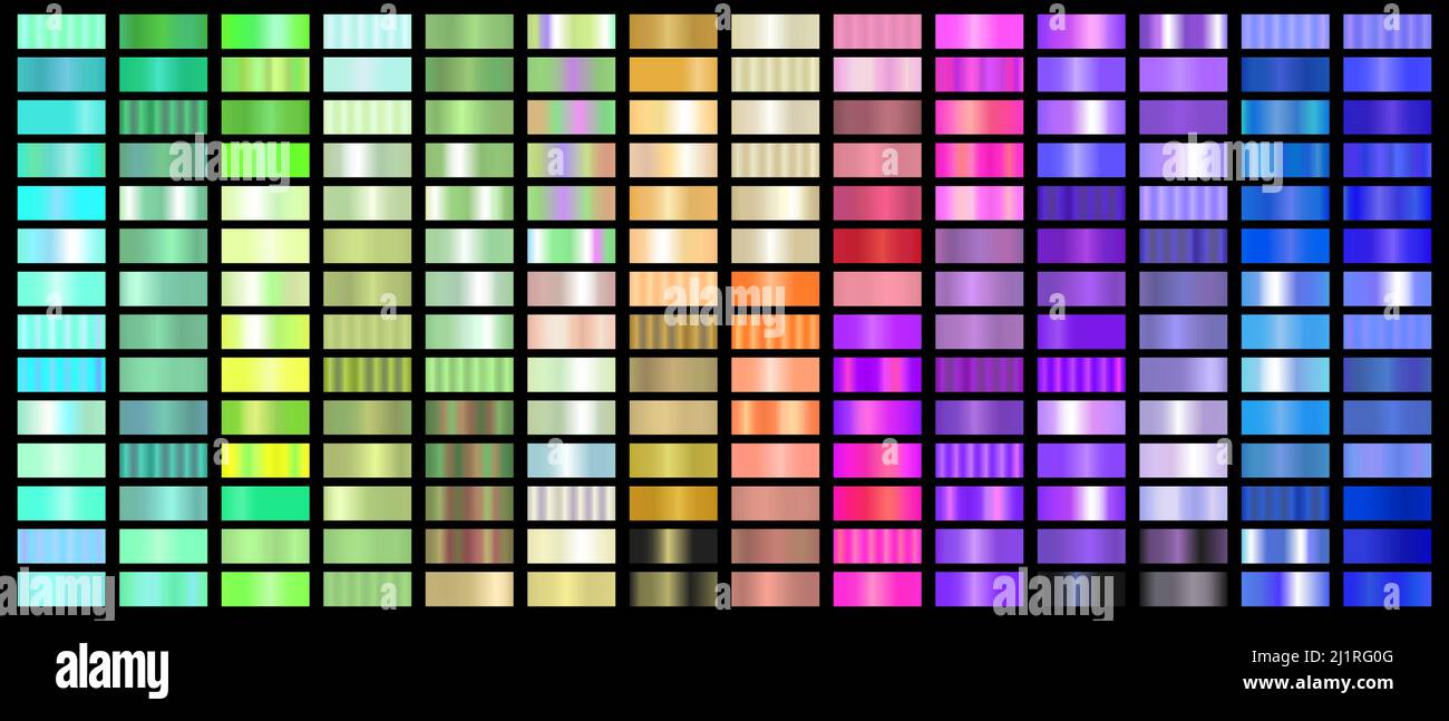 Metal Gradient Collection of Every Color Swatches Stock Vector Image ...