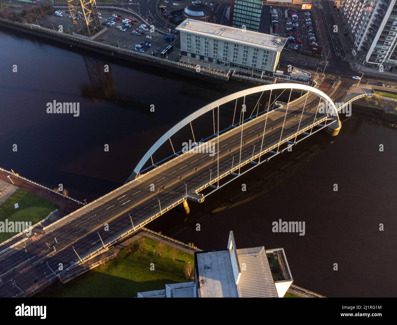 The Arc Bridge over the River Clyde in Glasgow, Scotland, UK Stock ...