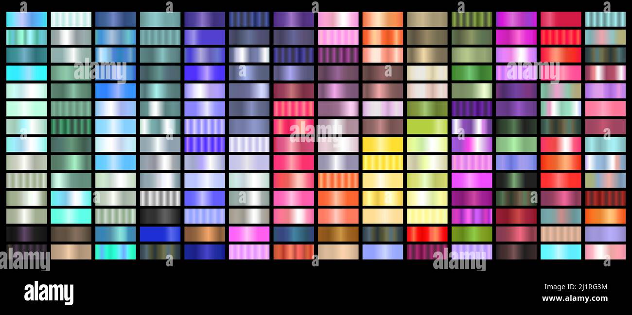Metal Gradient Collection of Every Foil Color Swatches Stock Vector ...