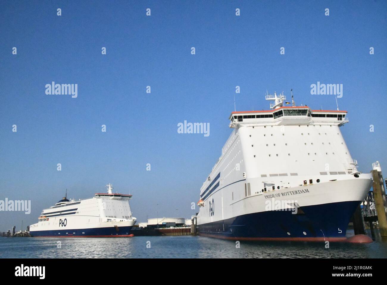 P&O ferries Pride of Hull and pride of Rotterdam moored together in ...
