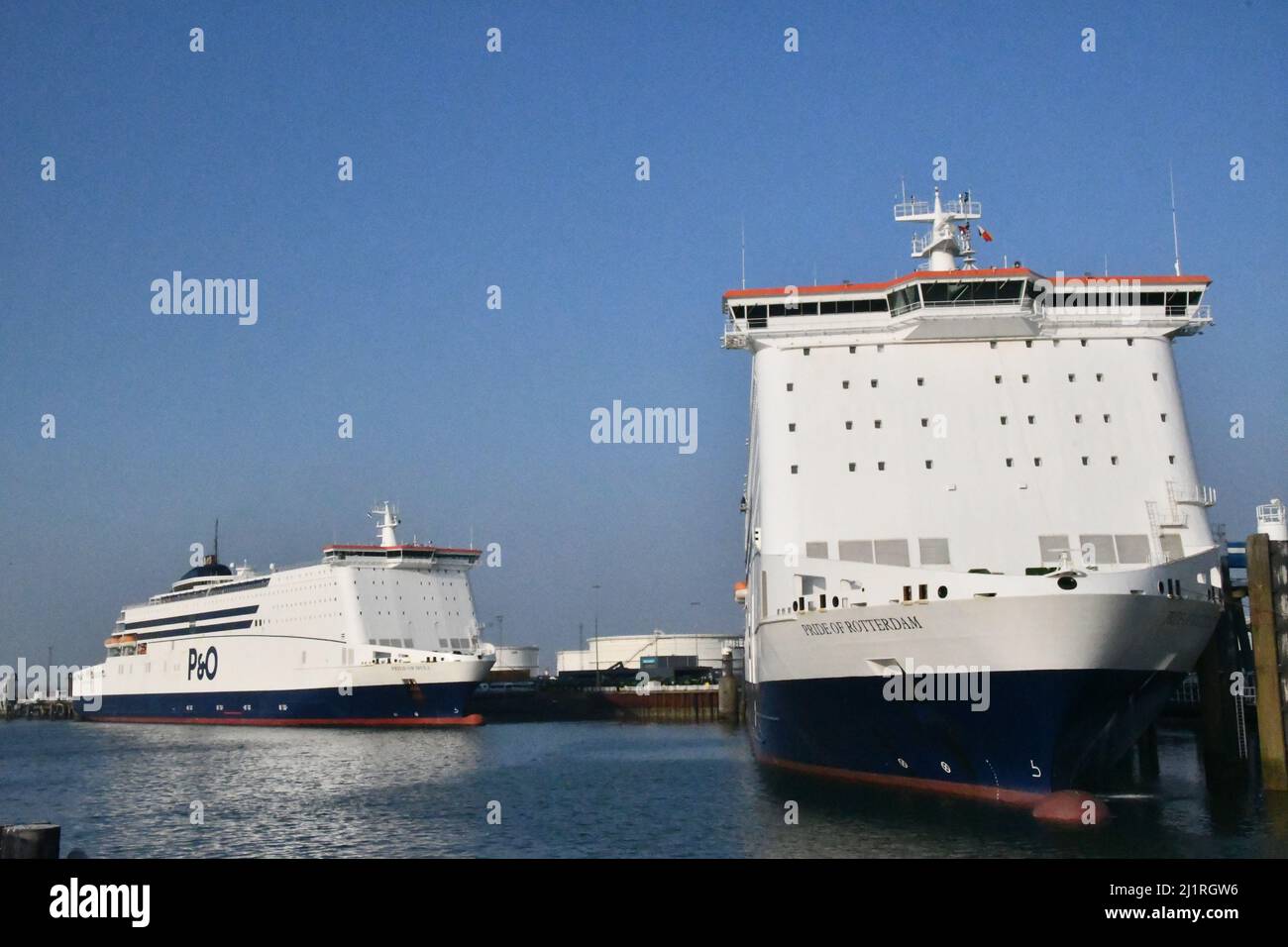 P&O ferries Pride of Hull and pride of Rotterdam moored together in ...