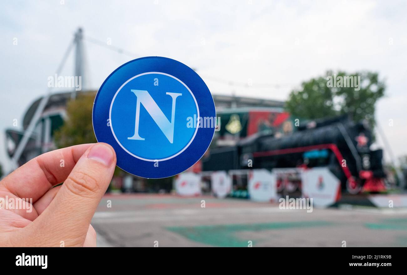 August 30, 2021, Naples, Italy. S.S.C. football club emblem Napoli ...