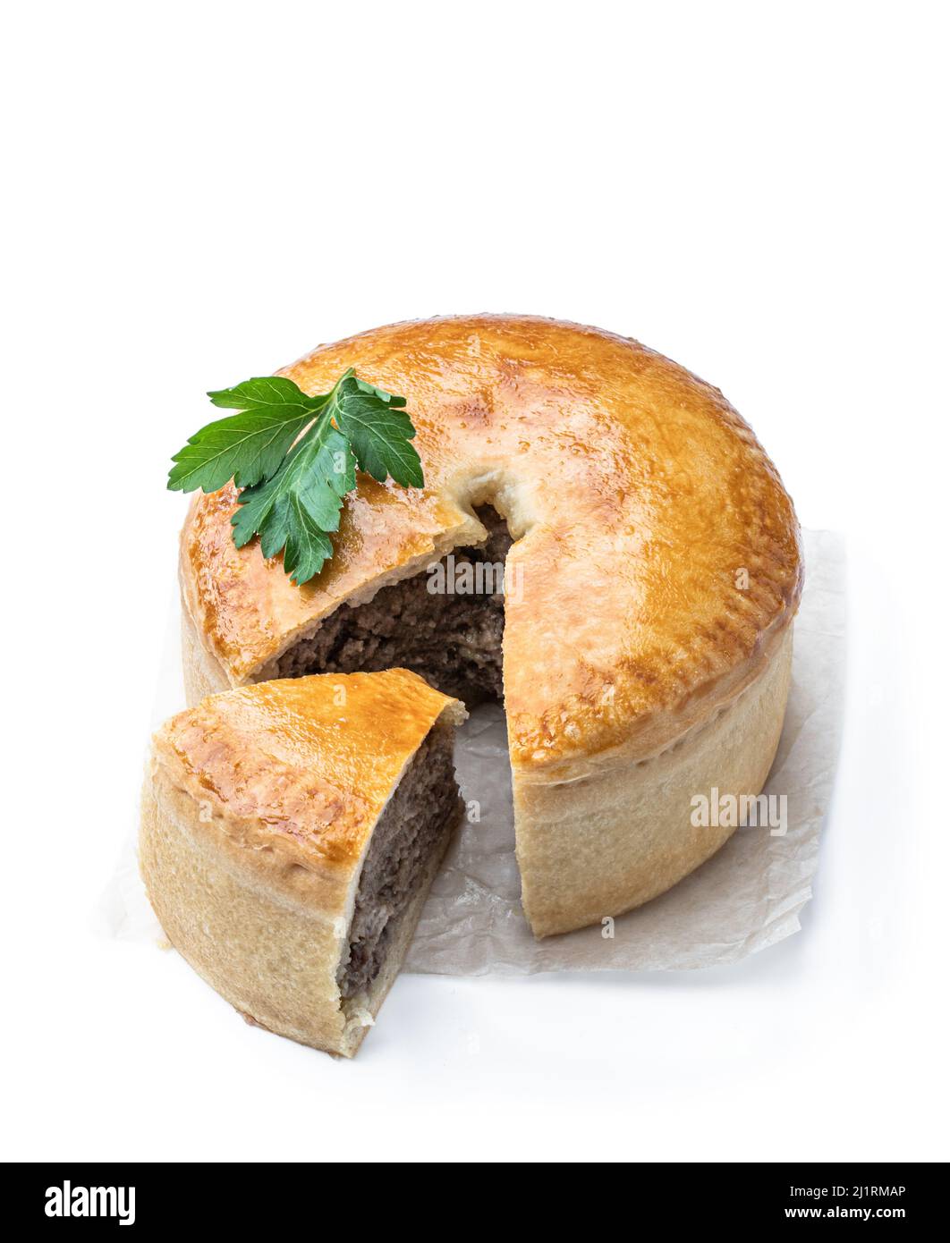 Homemade Meat pie isolated on white background Stock Photo - Alamy