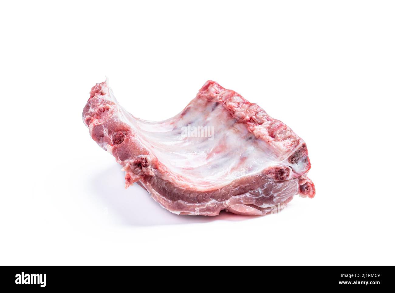 Raw pork ribs isolated on white background Stock Photo - Alamy