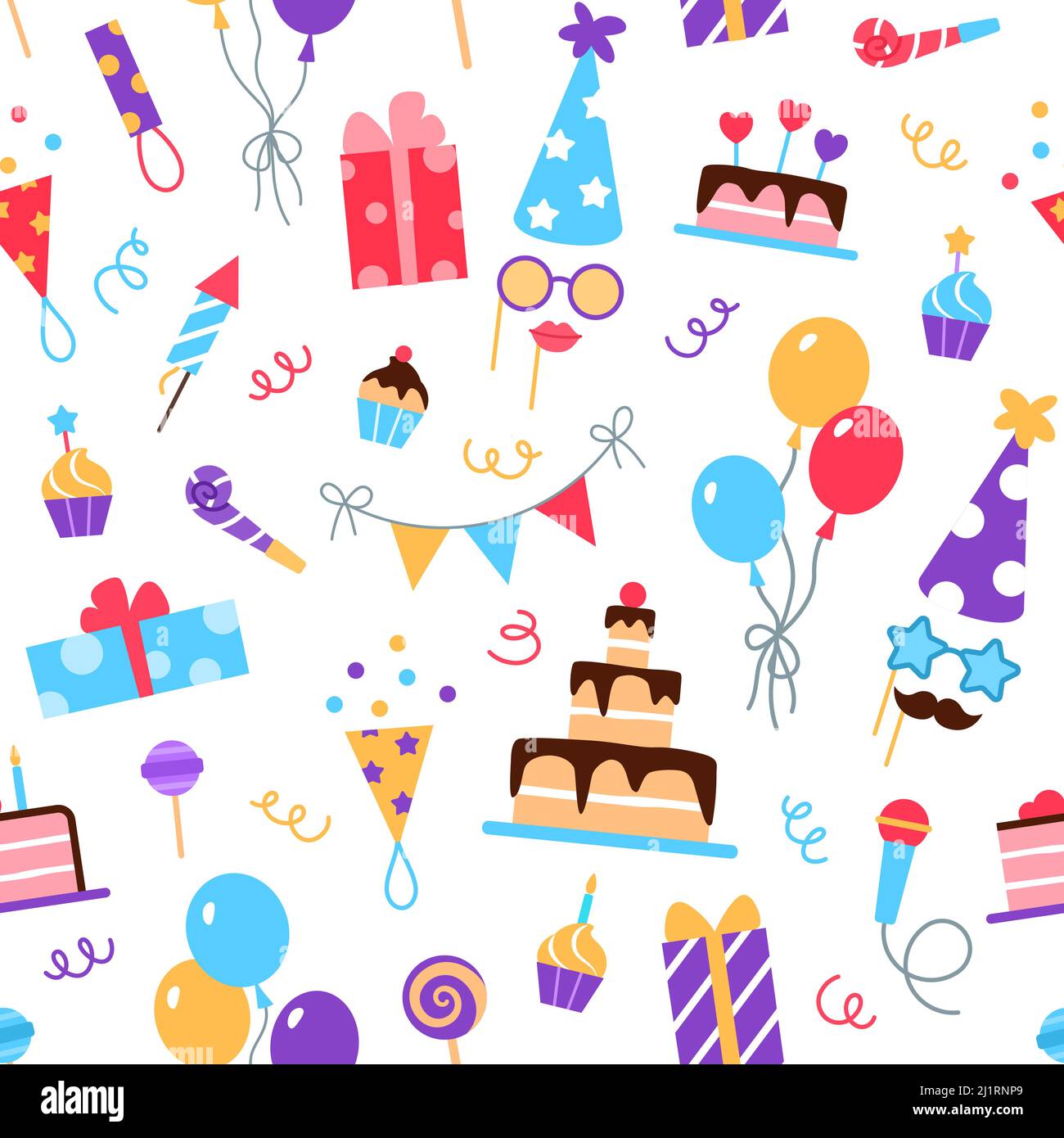 Seamless happy birthday wrapping paper Stock Vector Images - Alamy