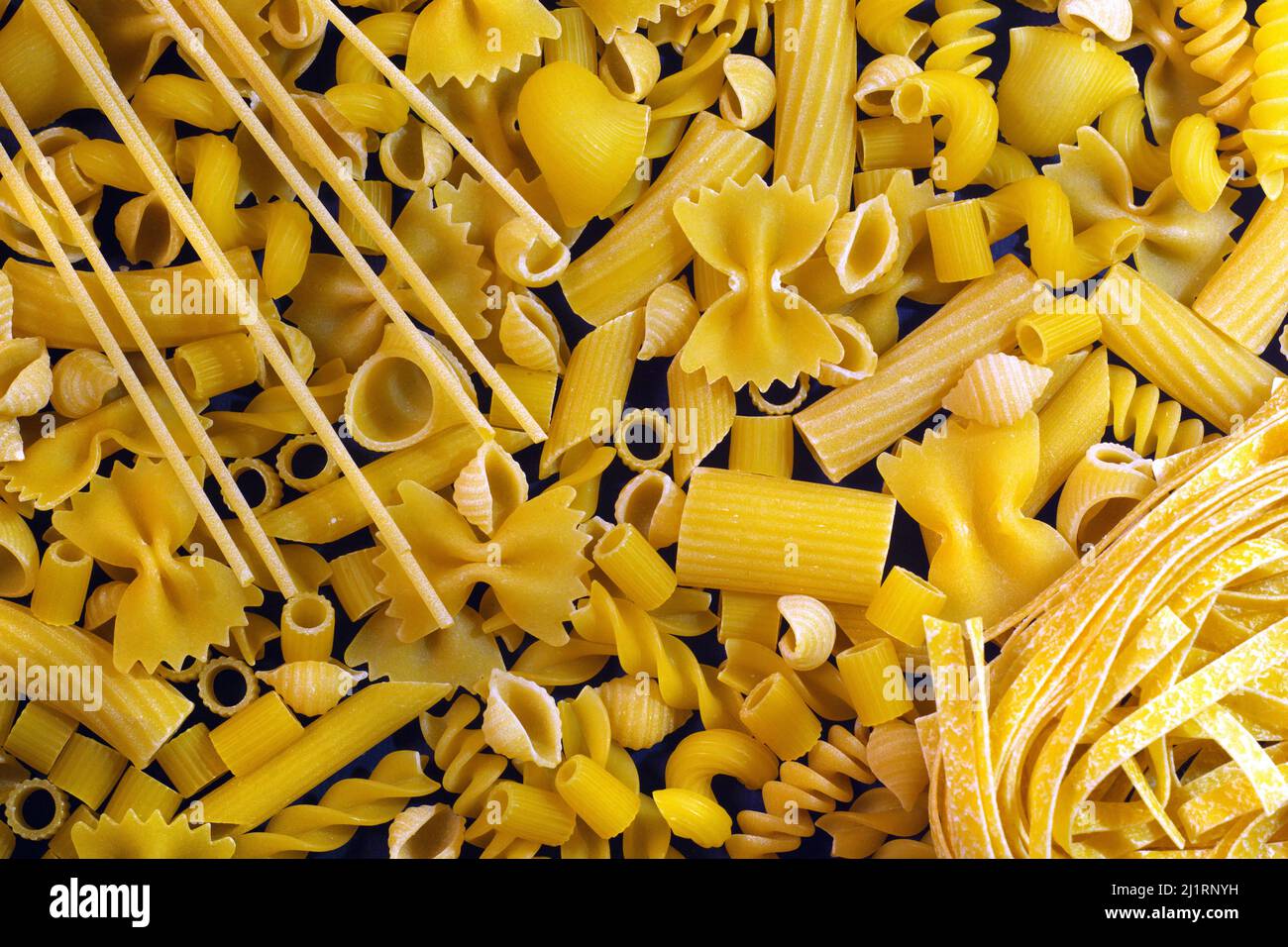 Food texture, assortment of different uncooked types of Italian Stock ...