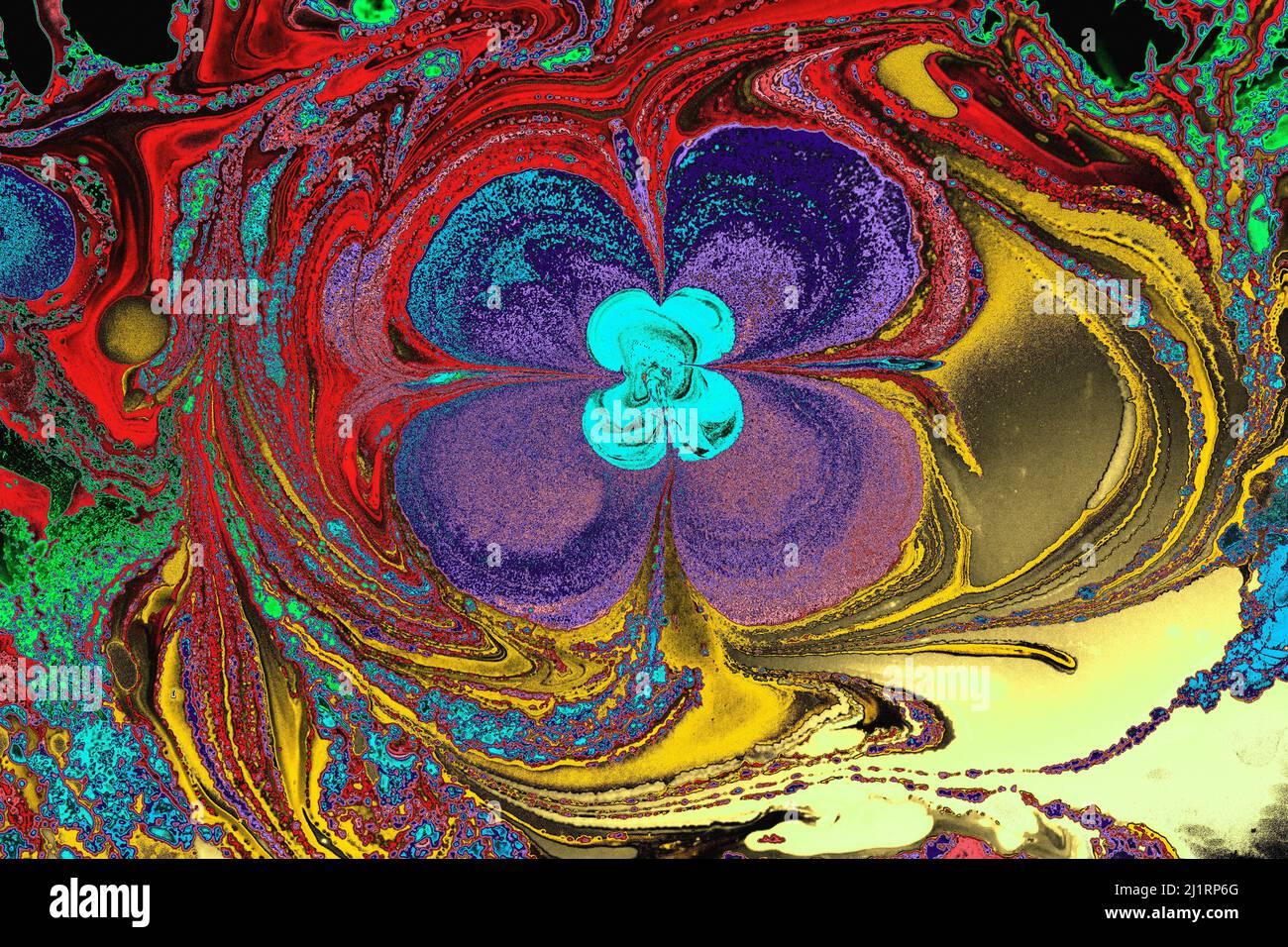 Abstract ebru cover art. Floral Ebru marbling texture background design ...