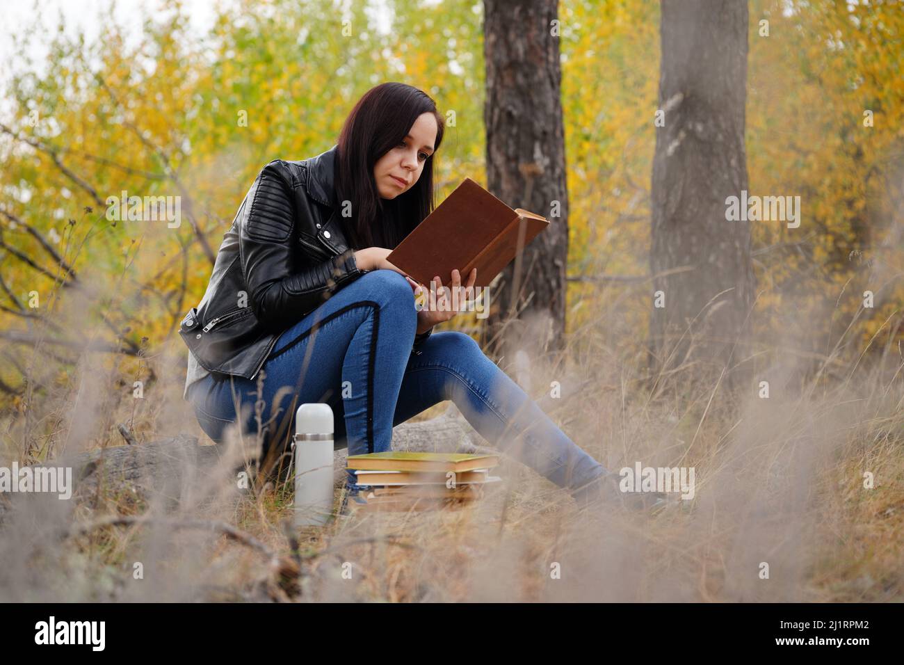 Beautiful girl reading in nature hi-res stock photography and images ...