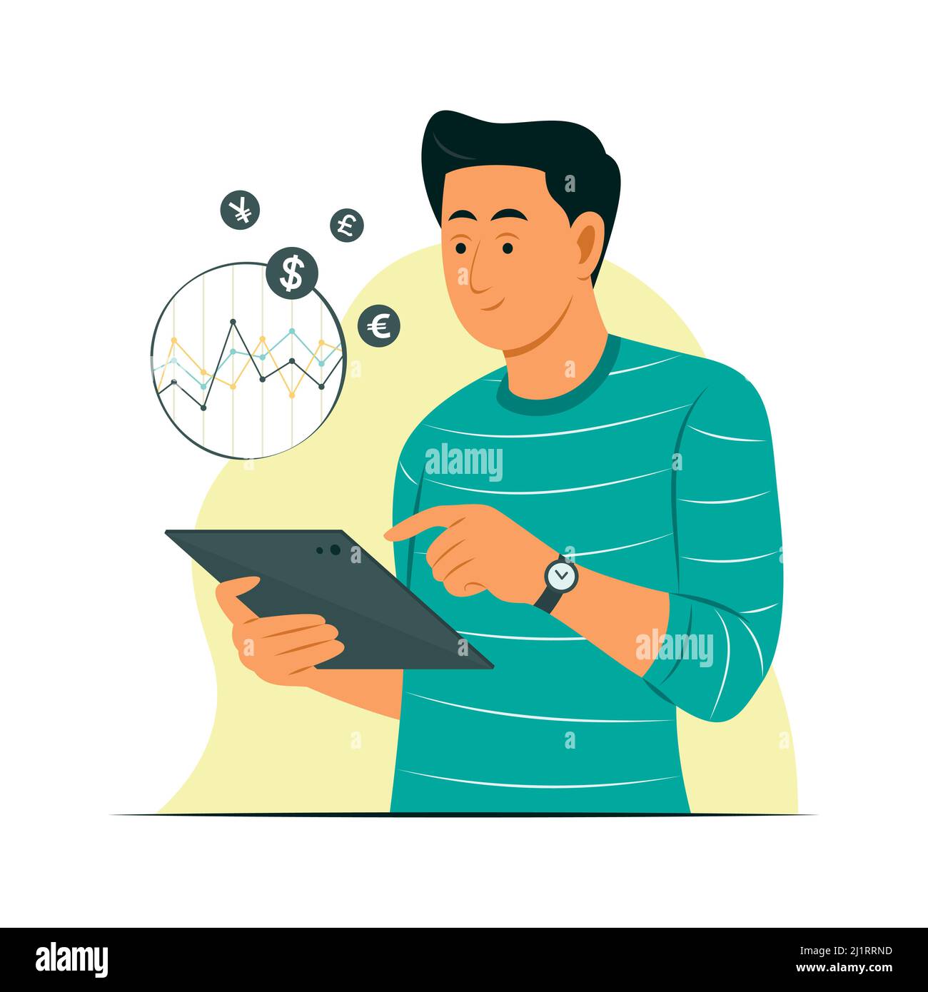 Male cartoon character investing Stock Vector Images - Alamy