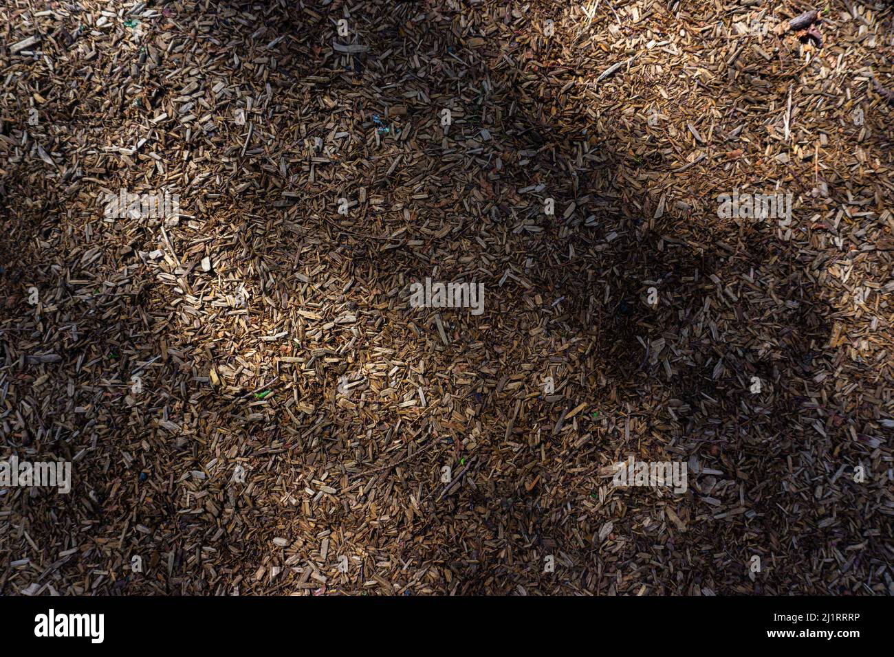 Sawdust-looking playground texture with chopped up shards of wood Stock ...