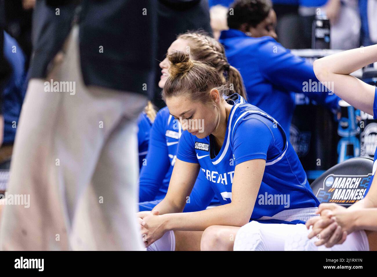 Greensboro, NC, USA. 27th Mar, 2022. Creighton Bluejays guard Tatum ...