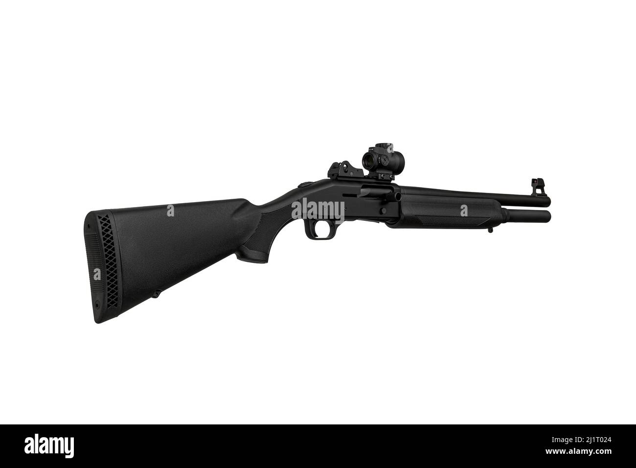 Modern semi-automatic shotgun with collimator sight. Weapons for the ...