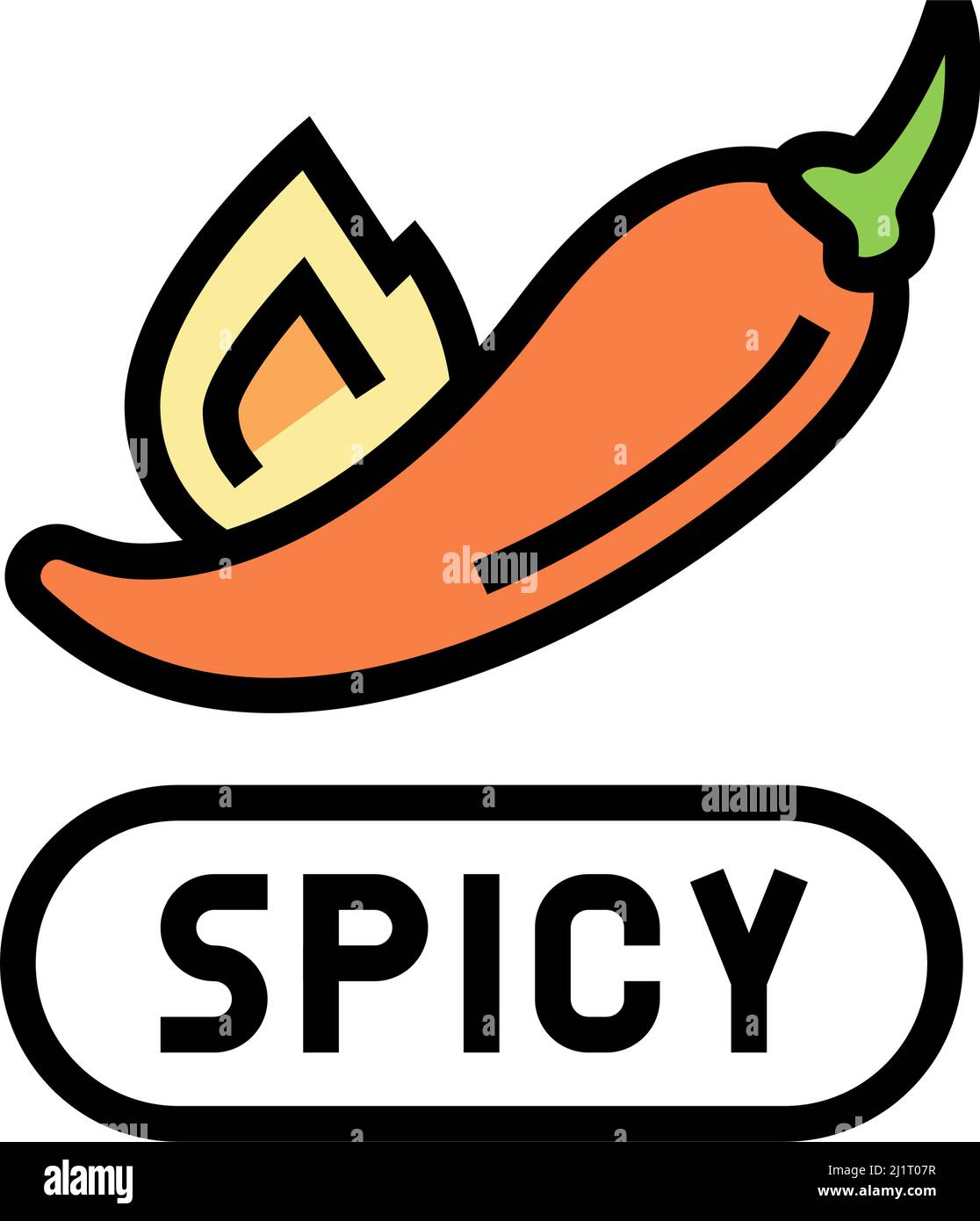 spicy level spicy color icon vector illustration Stock Vector Image ...