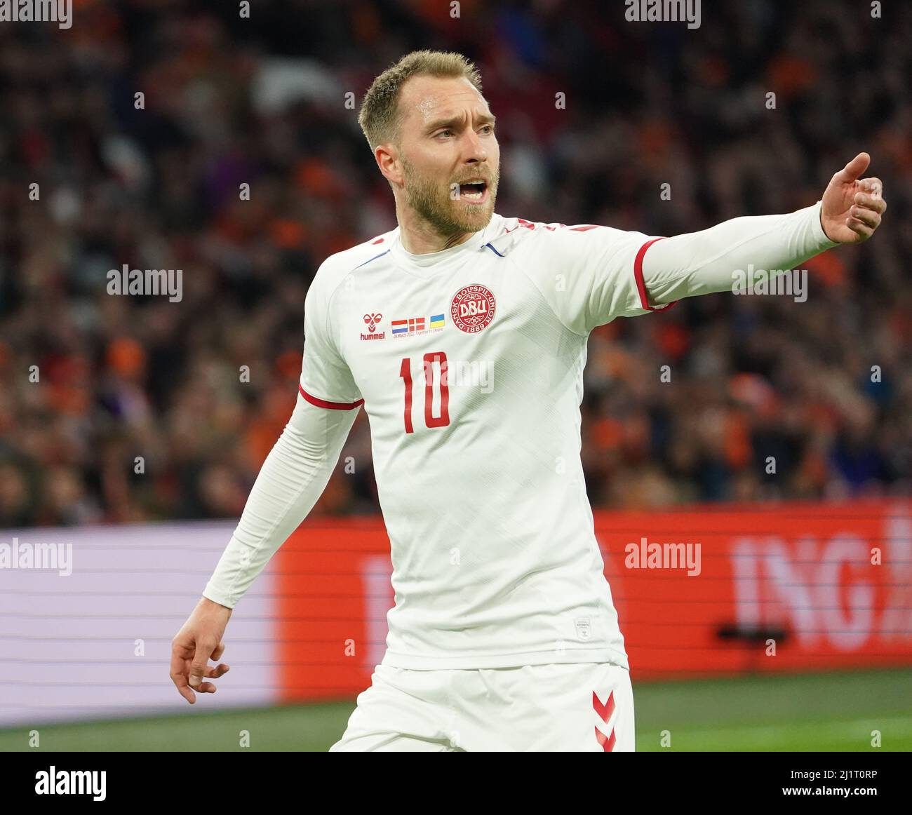 Amsterdam, Netherlands. 27th March, 2022. Christian Eriksen of Denmark ...