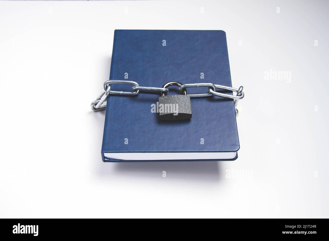 The book is locked under lock and key on a white background. Secret ...