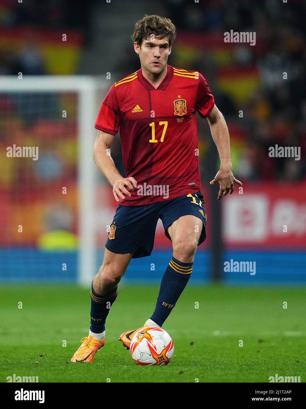 Marcos Alonso of Spain during the La Liga match between Spain and ...