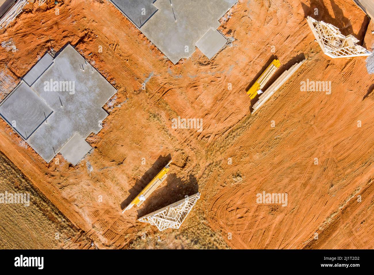 Construction laying the concrete foundation of an apartment house Stock ...