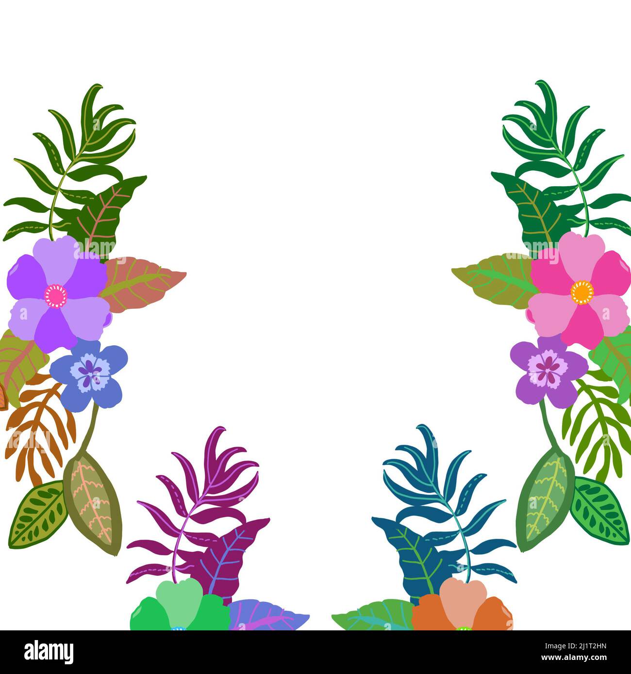 Square design white background with colorful hand drawn and inked ...