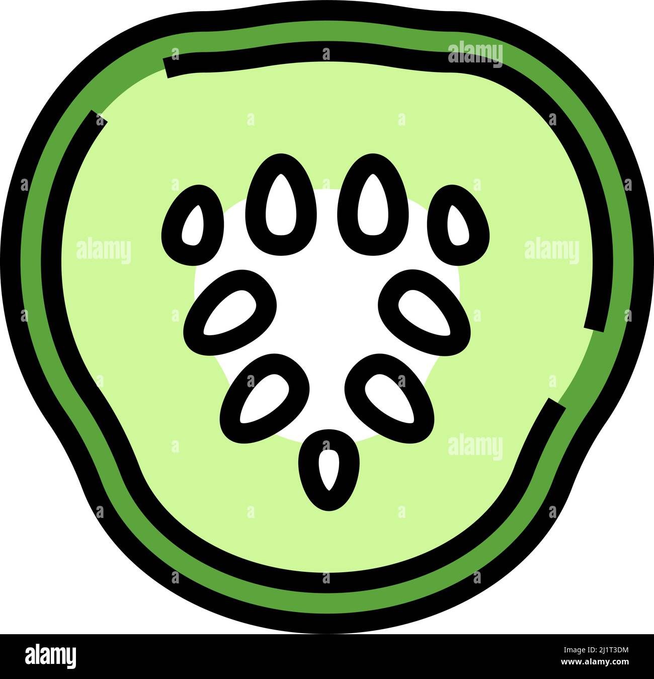 slice cucumber color icon vector illustration Stock Vector Image & Art ...