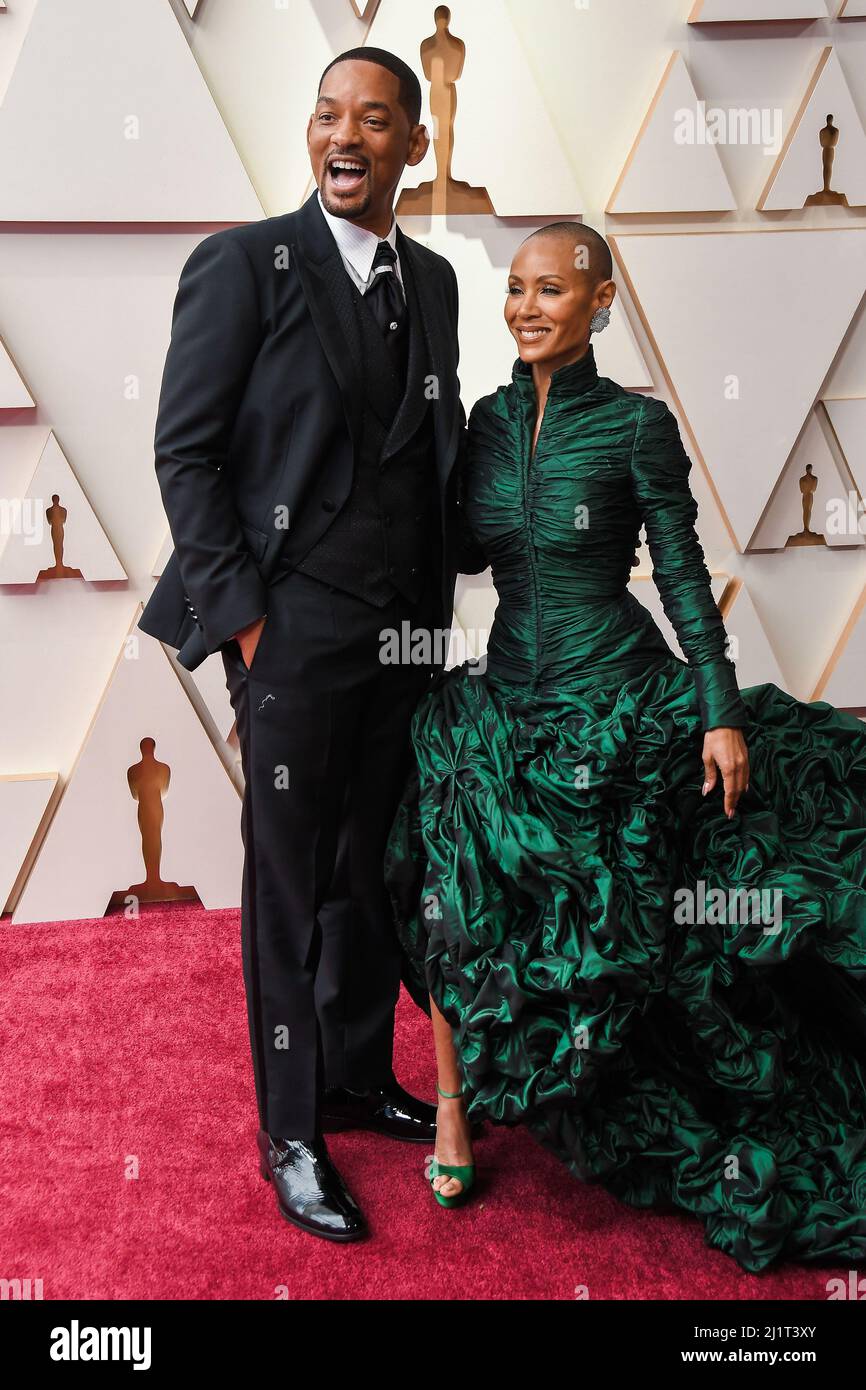 Will Smith and Jada Pinkett Smith walking on the red carpet at the 94th ...