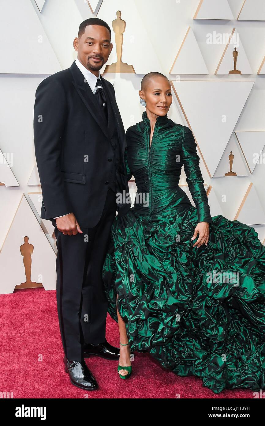 Will Smith and Jada Pinkett Smith walking on the red carpet at the 94th ...