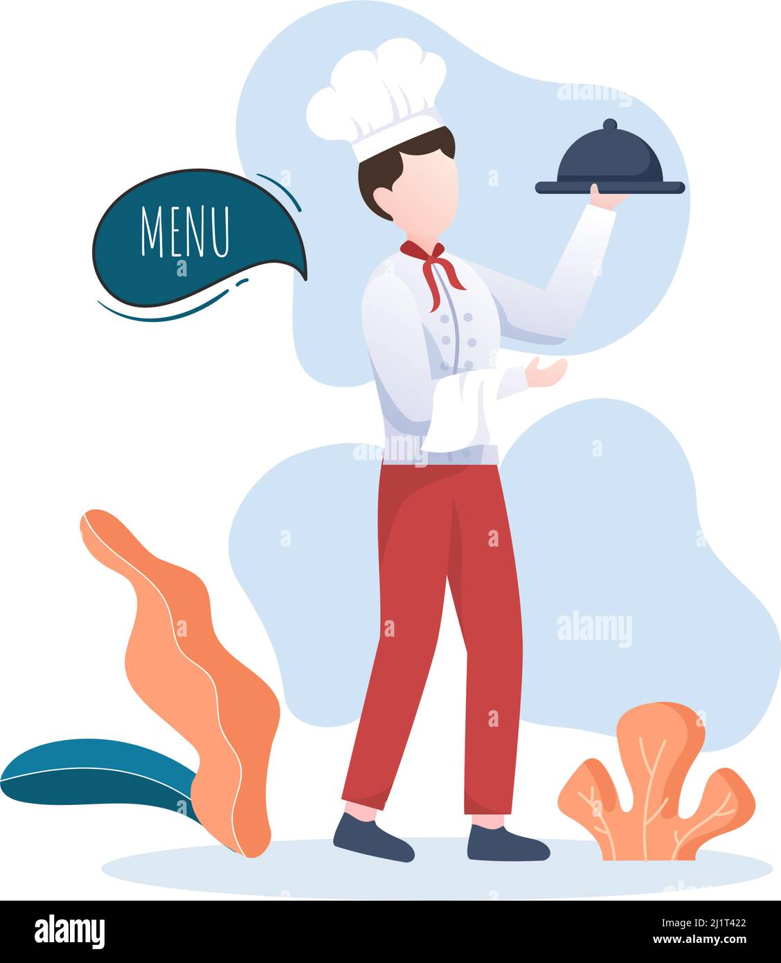 Professional Chef Cartoon Character Cooking Illustration with Different ...