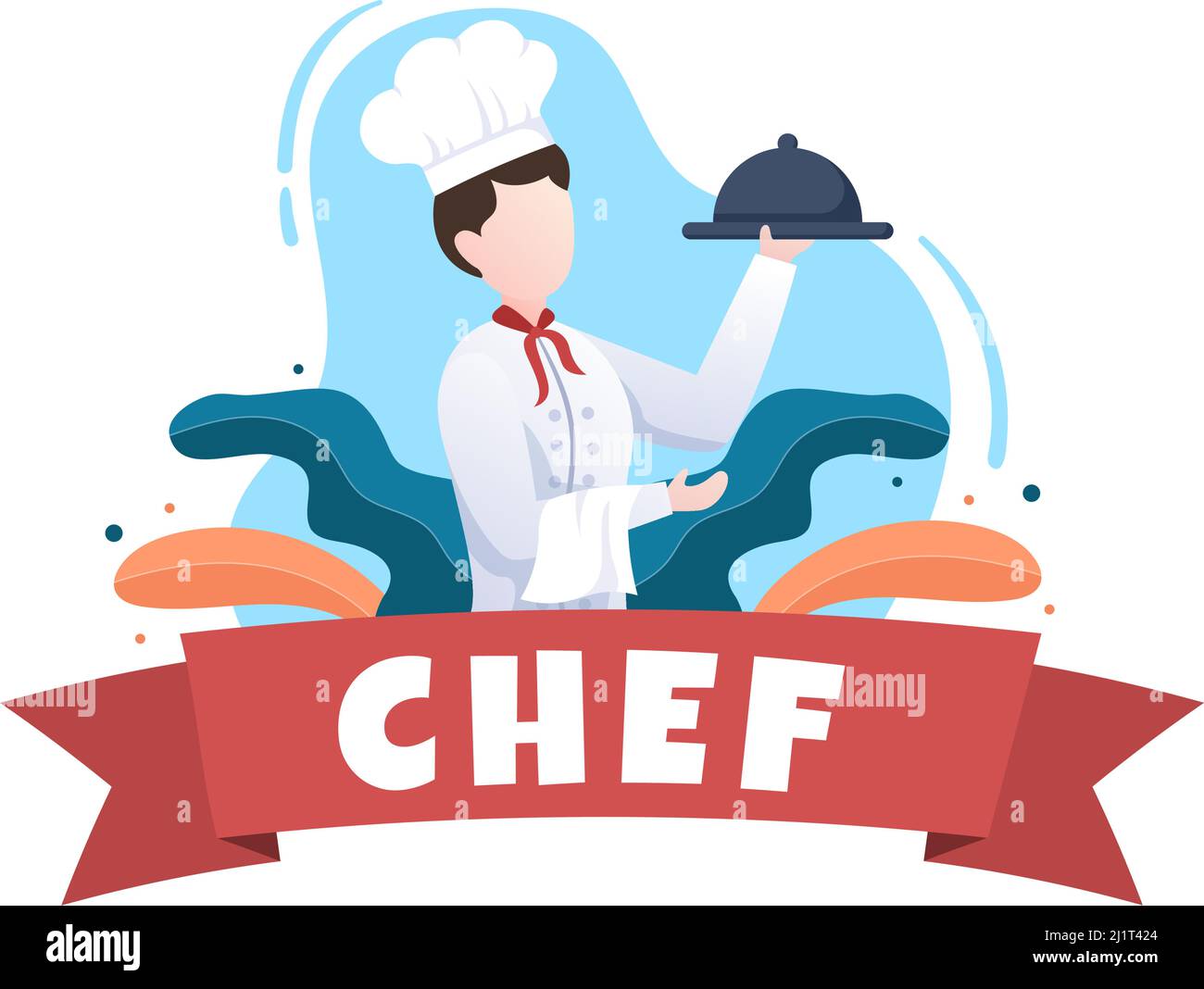 Professional Chef Cartoon Character Cooking Illustration with Different ...