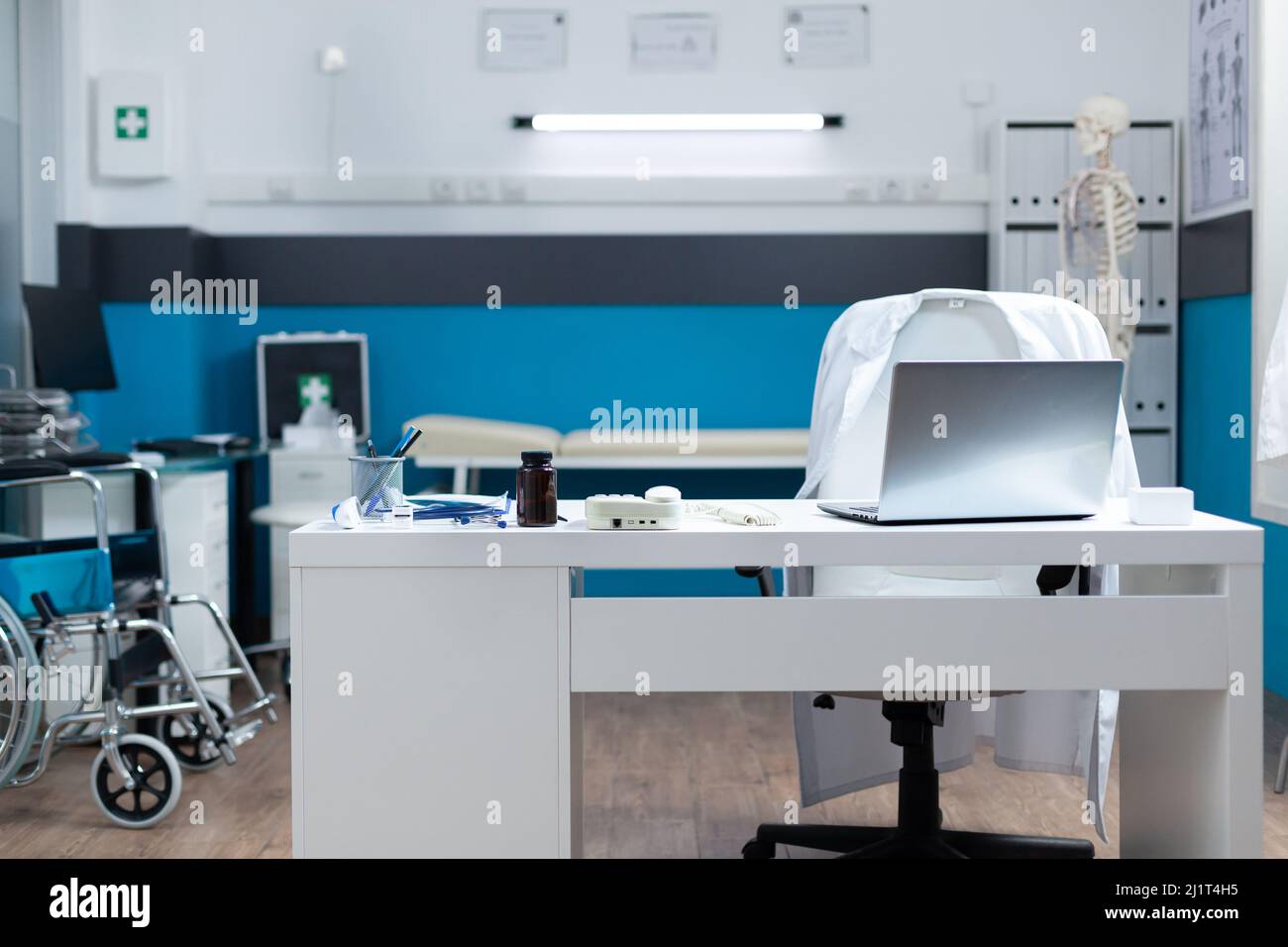 Inside of empty contemporary doctor office equipped with professional ...