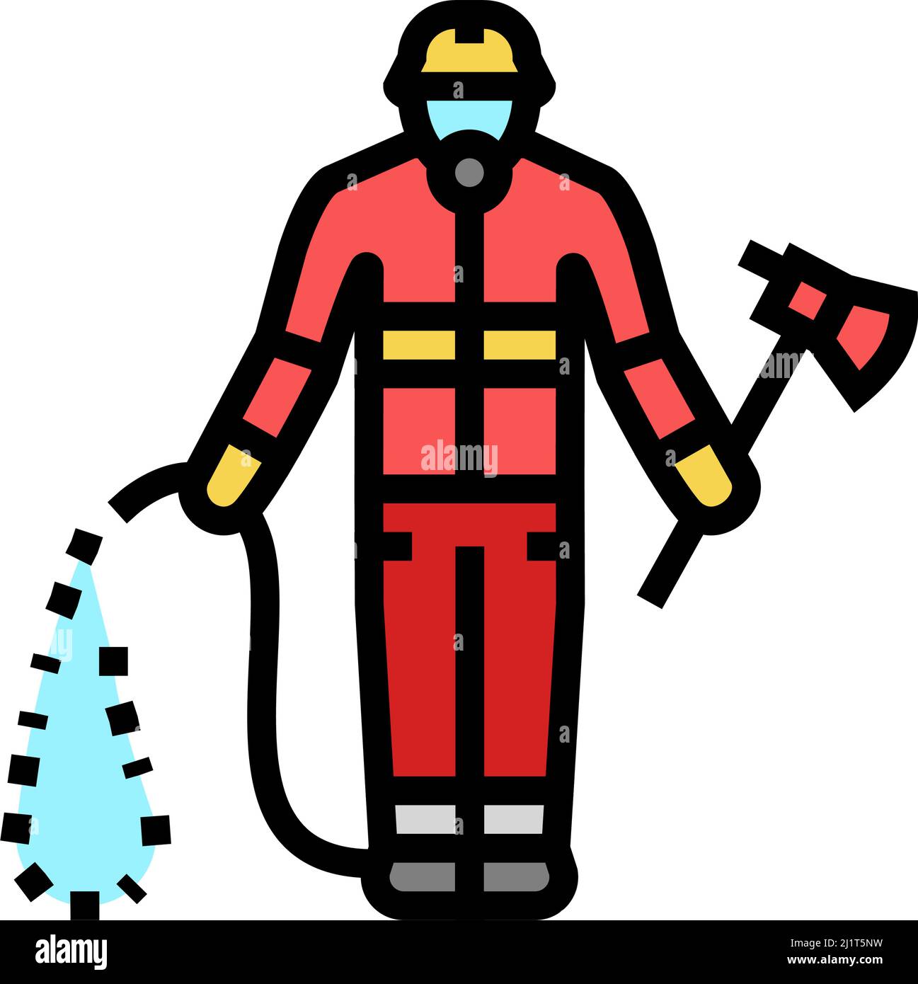 firefighter emergency worker color icon vector illustration Stock ...