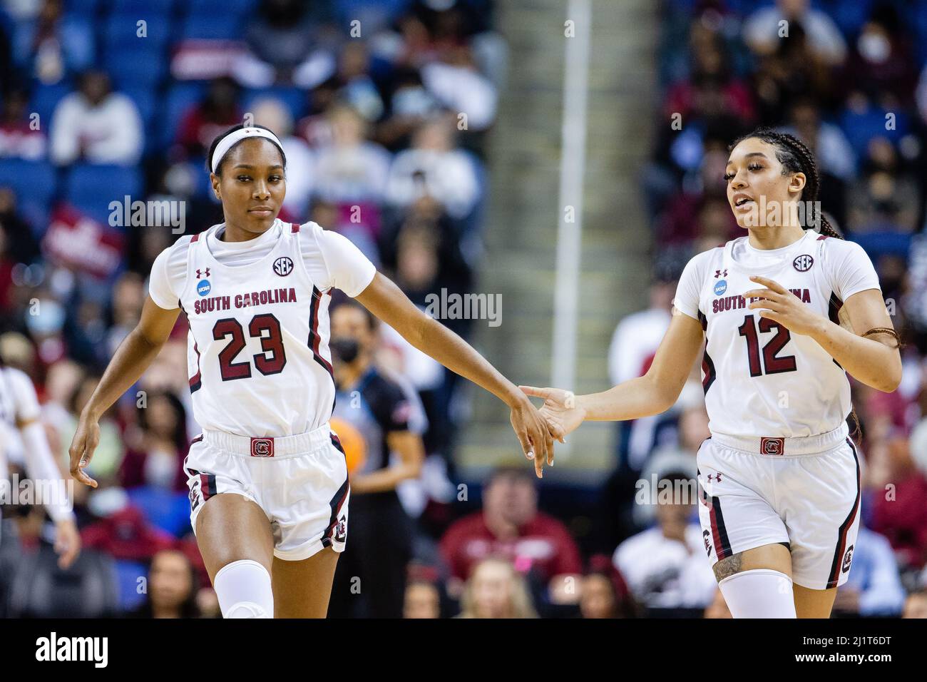 March 27, 2022: South Carolina Gamecocks guard Bree Hall (23) and guard ...