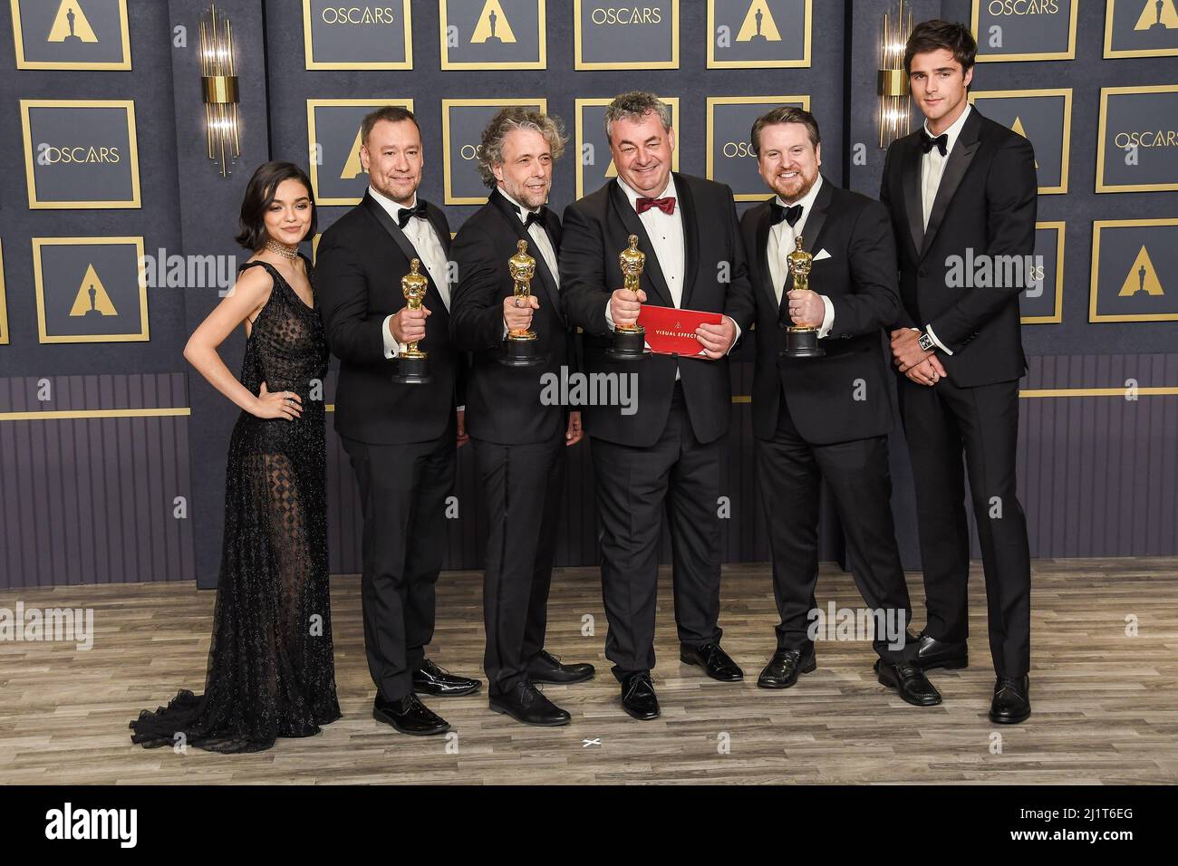 (L-R) Presenter Rachel Zegler, Tristan Myles, Brian Connor, Paul ...