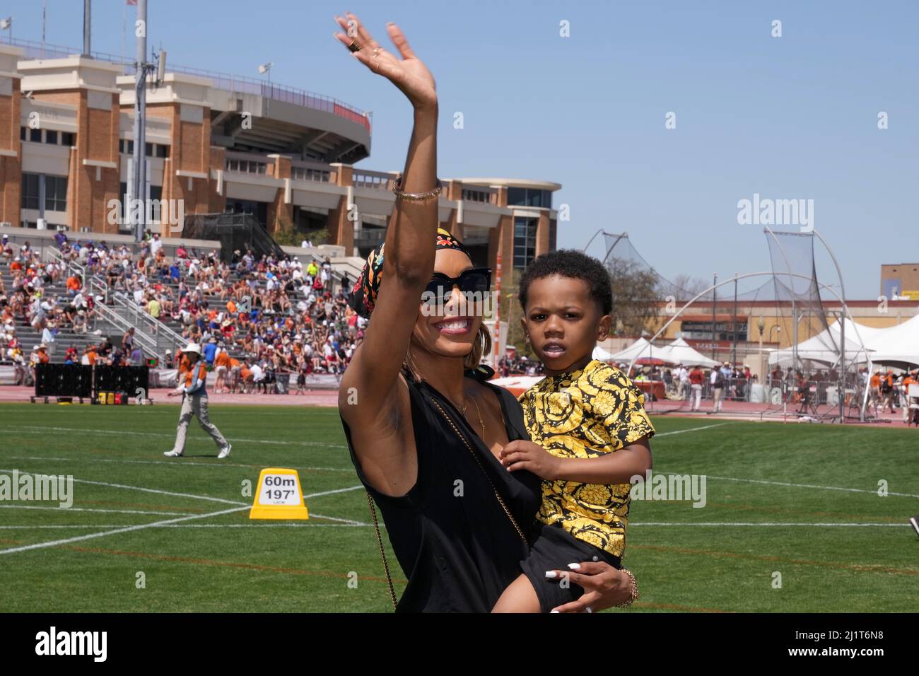 Austin, United States. 26th Mar, 2022. Sanya Richard-Ross holds her son ...