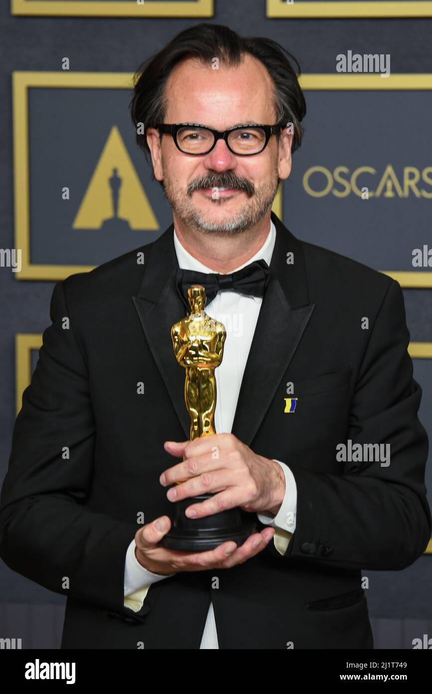 Joe Walker Film Editing Winner posing on the stage in the press room at ...