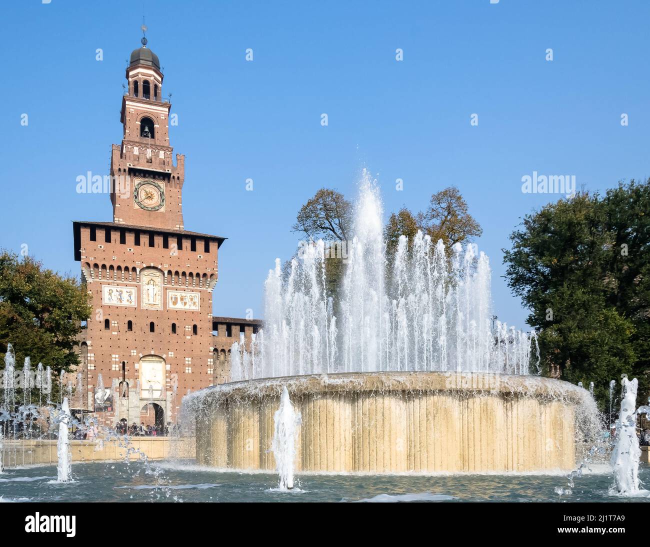 Architectural detail of the Castello Sforzesco (Sforza's Castle), a ...