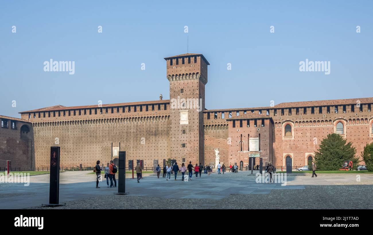 Architectural detail of the Castello Sforzesco (Sforza's Castle), a ...