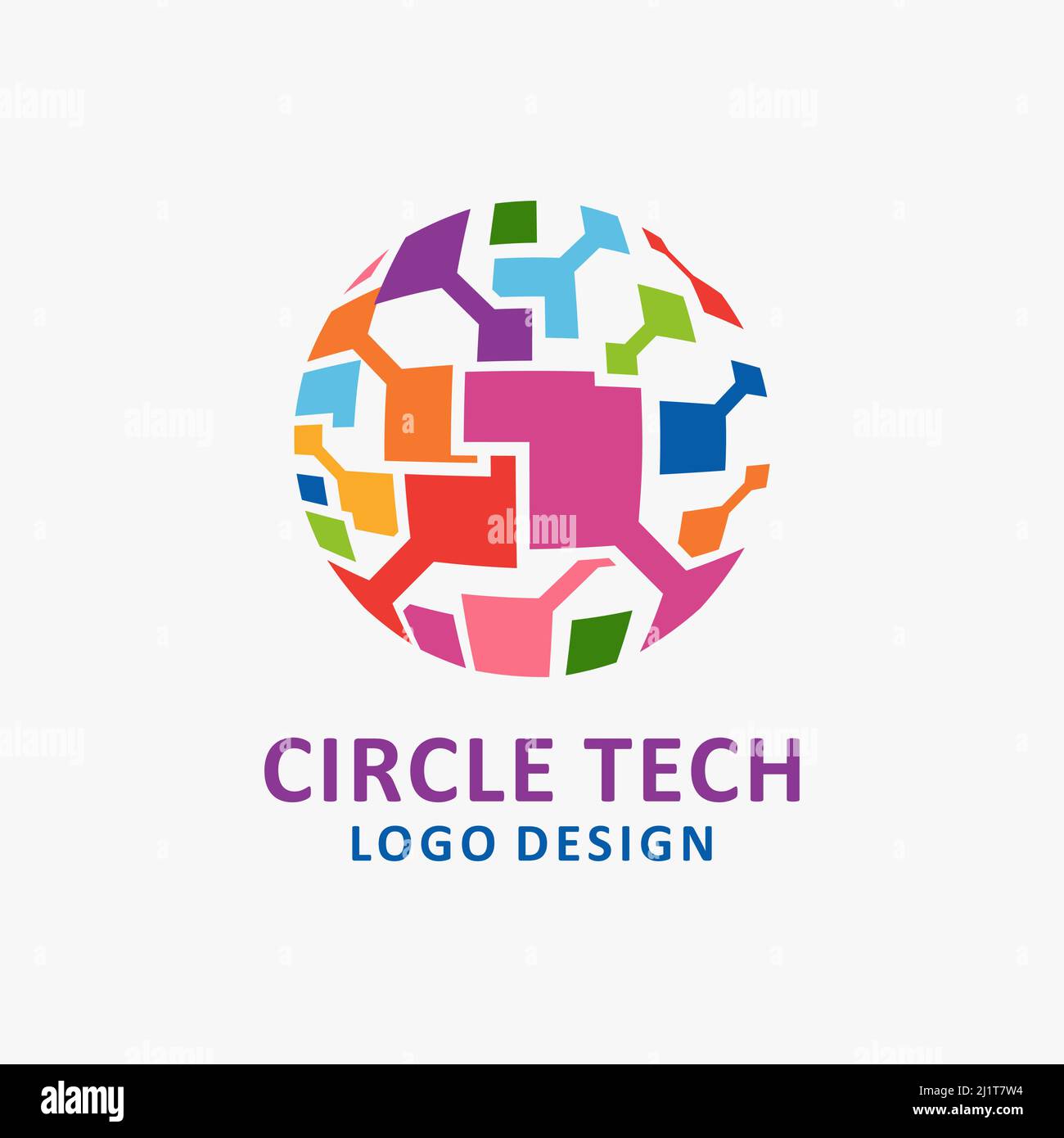 Abstract tech circle logo design Stock Vector Image & Art - Alamy