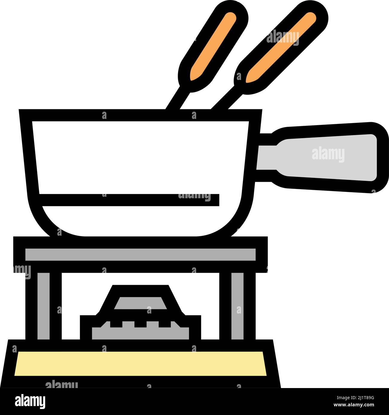 ceramic fondue maker color icon vector illustration Stock Vector Image ...