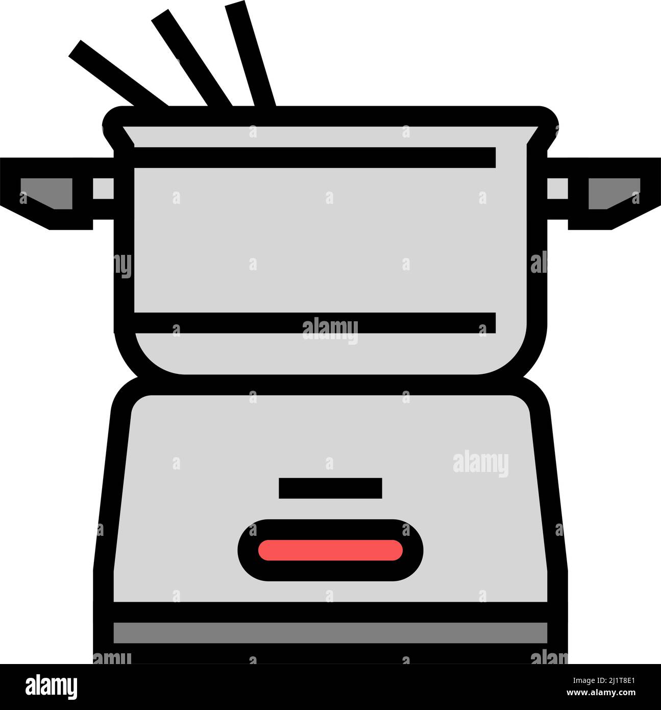 electric fondue pot color icon vector illustration Stock Vector Image ...