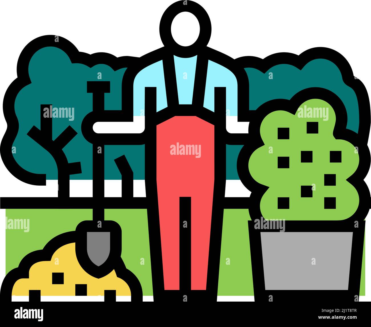 landscaper business color icon vector illustration Stock Vector Image ...