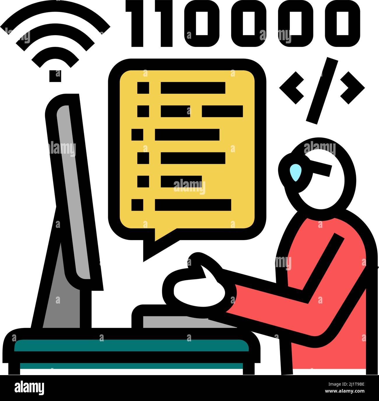 developer freelance color icon vector illustration Stock Vector Image ...