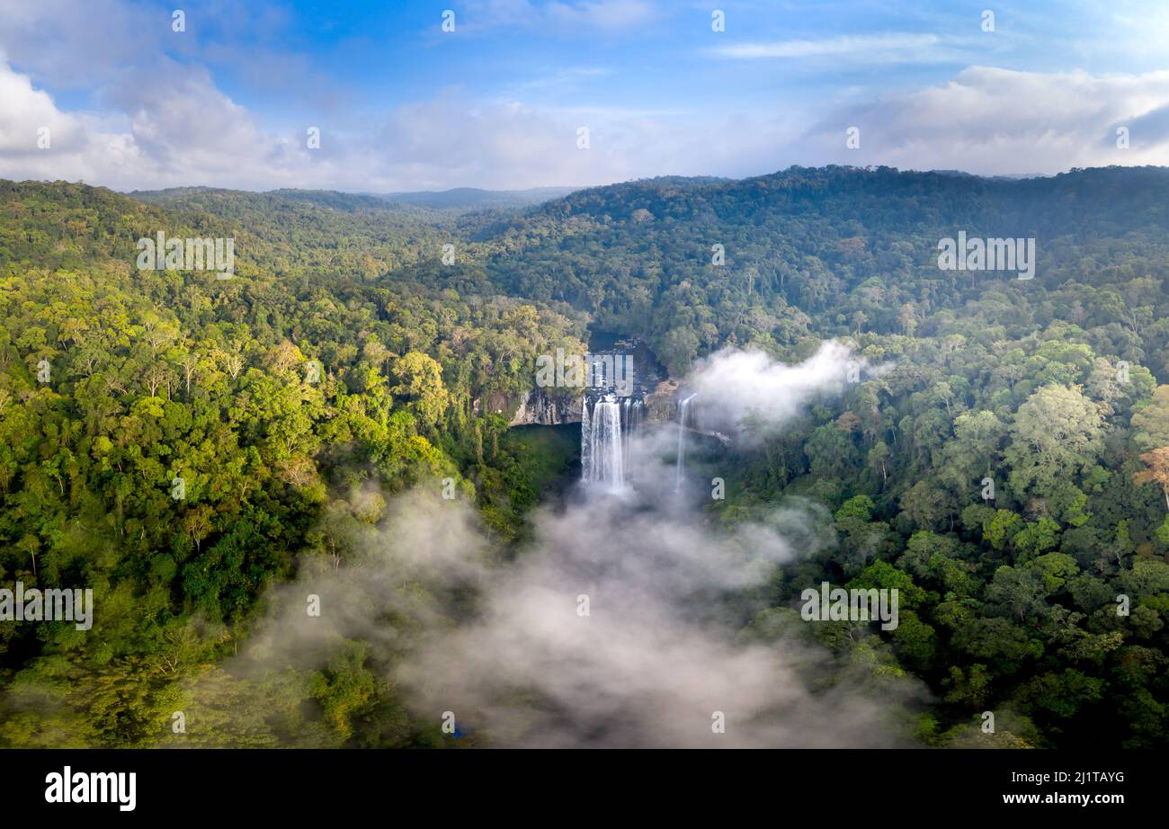 A panoramic image of the majestic K50 waterfall in Pleiku, Gia Lai ...