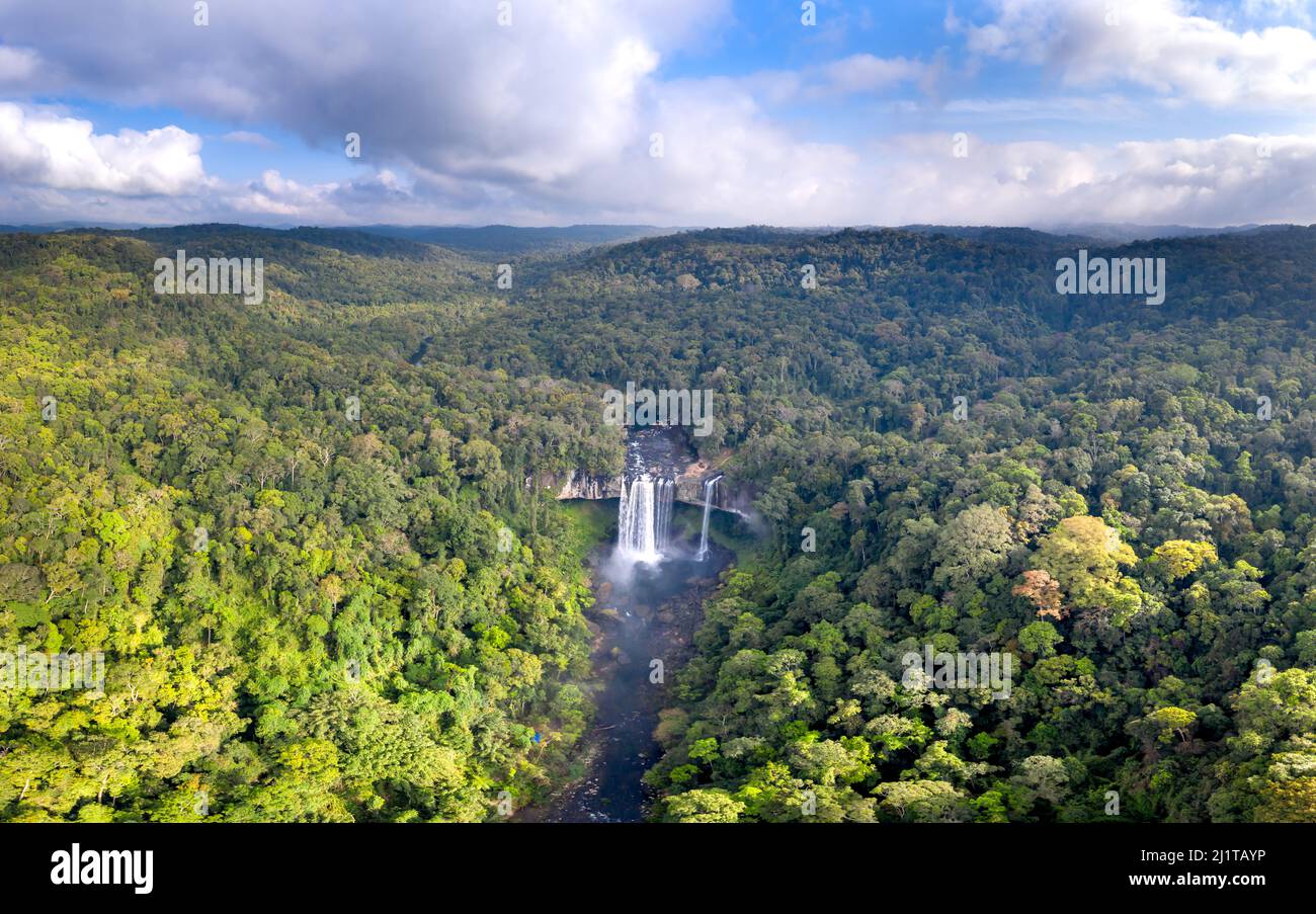 A panoramic image of the majestic K50 waterfall in Pleiku, Gia Lai ...