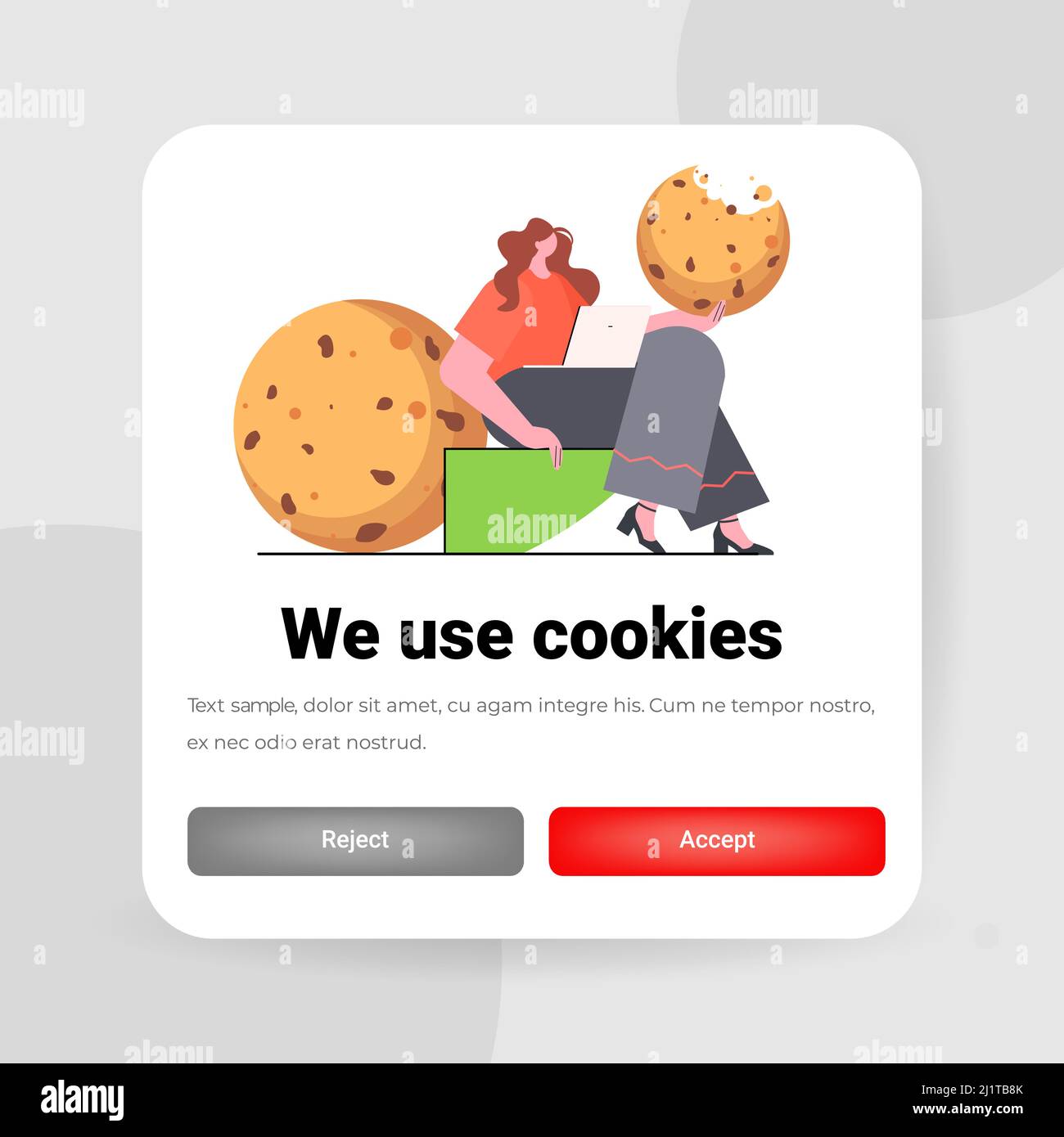 businesswoman holding cookie protection of personal information ...