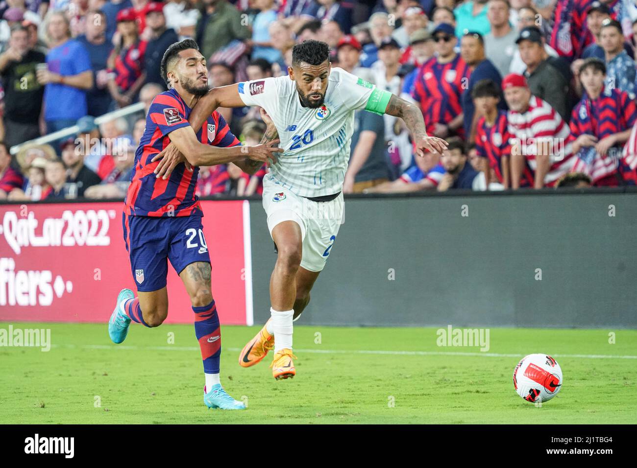 Orlando, Florida, March 27, 2022, Panama Midfielder Anibal Godoy #20 ...