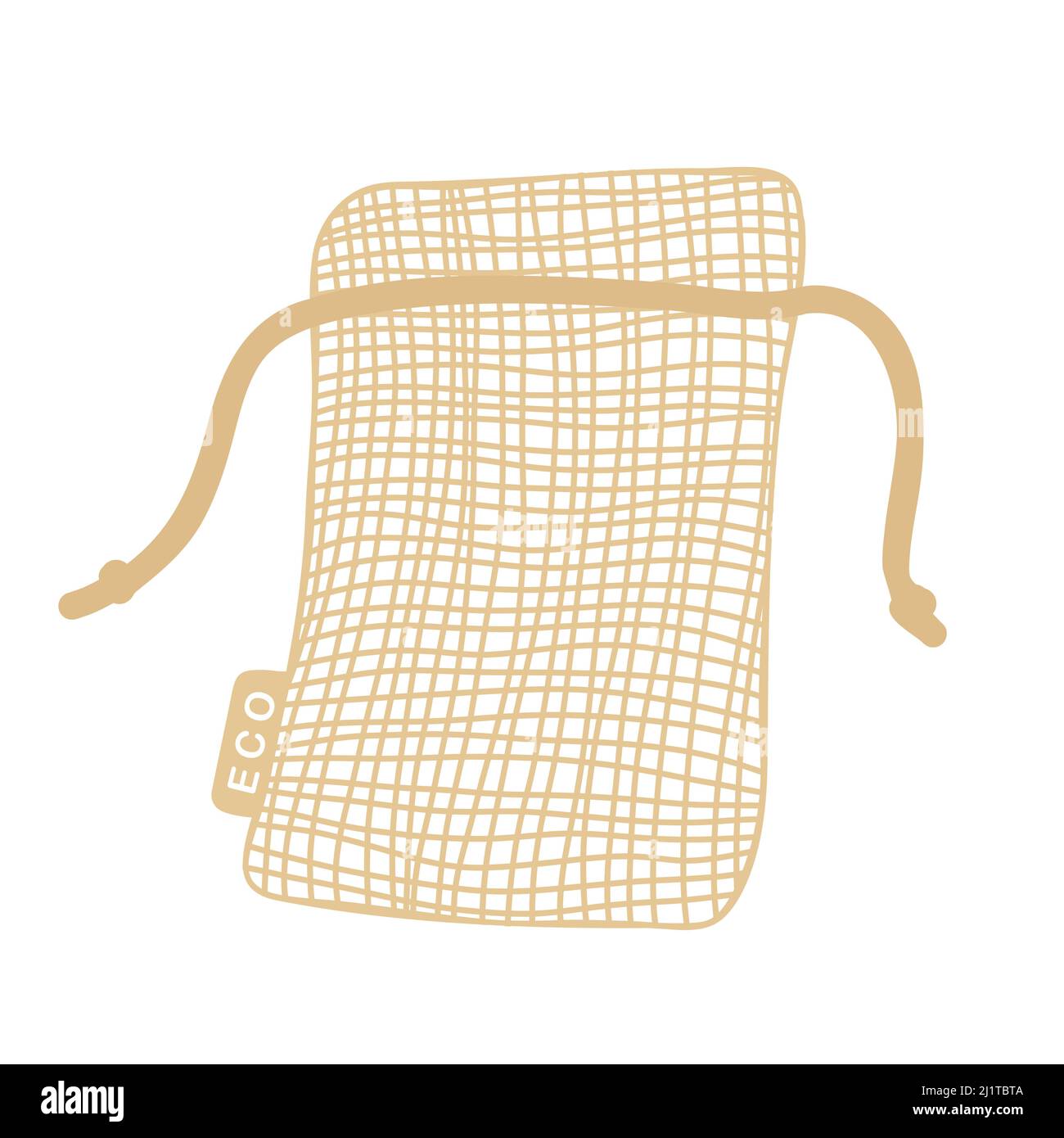 Mesh eco bag isolated on white background. Natural and biodegradable ...