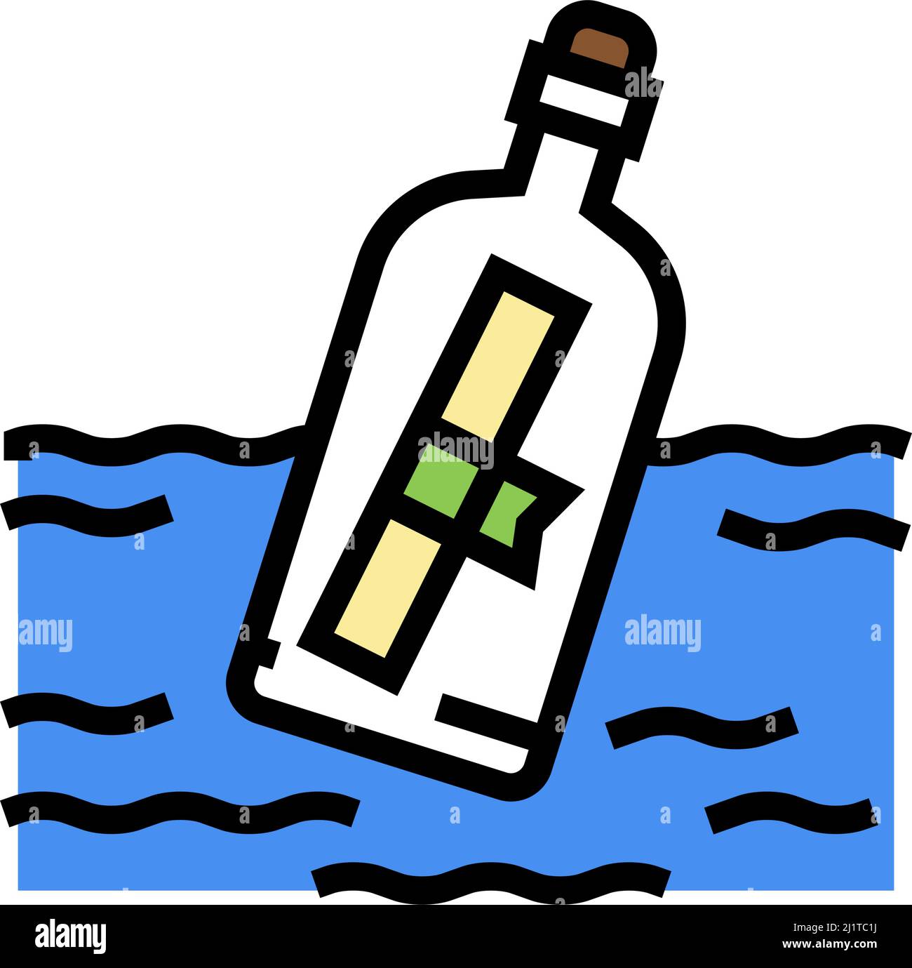 bottle message color icon vector illustration Stock Vector Image & Art ...