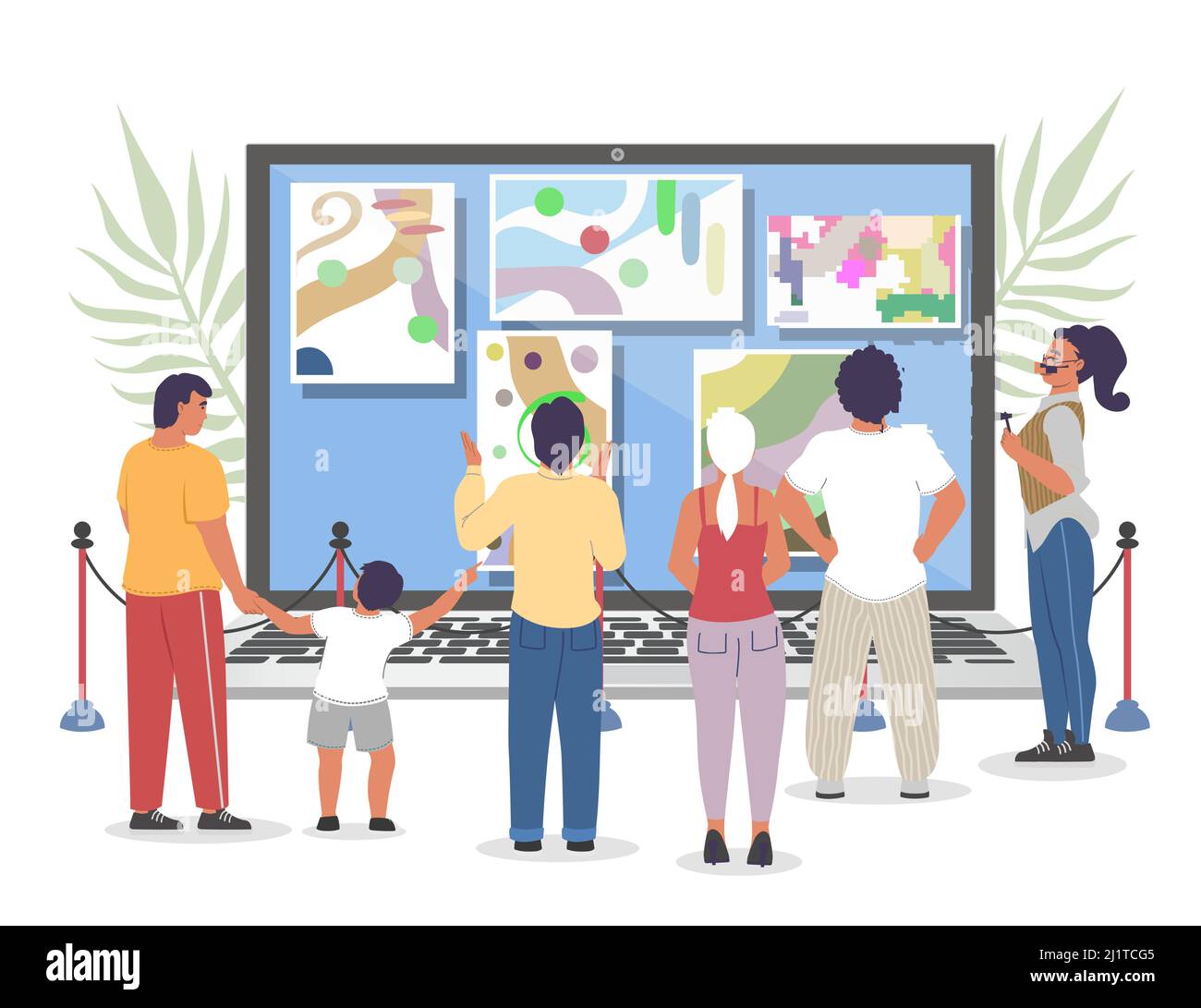 Virtual gallery vector online museum tour concept Stock Vector Image ...