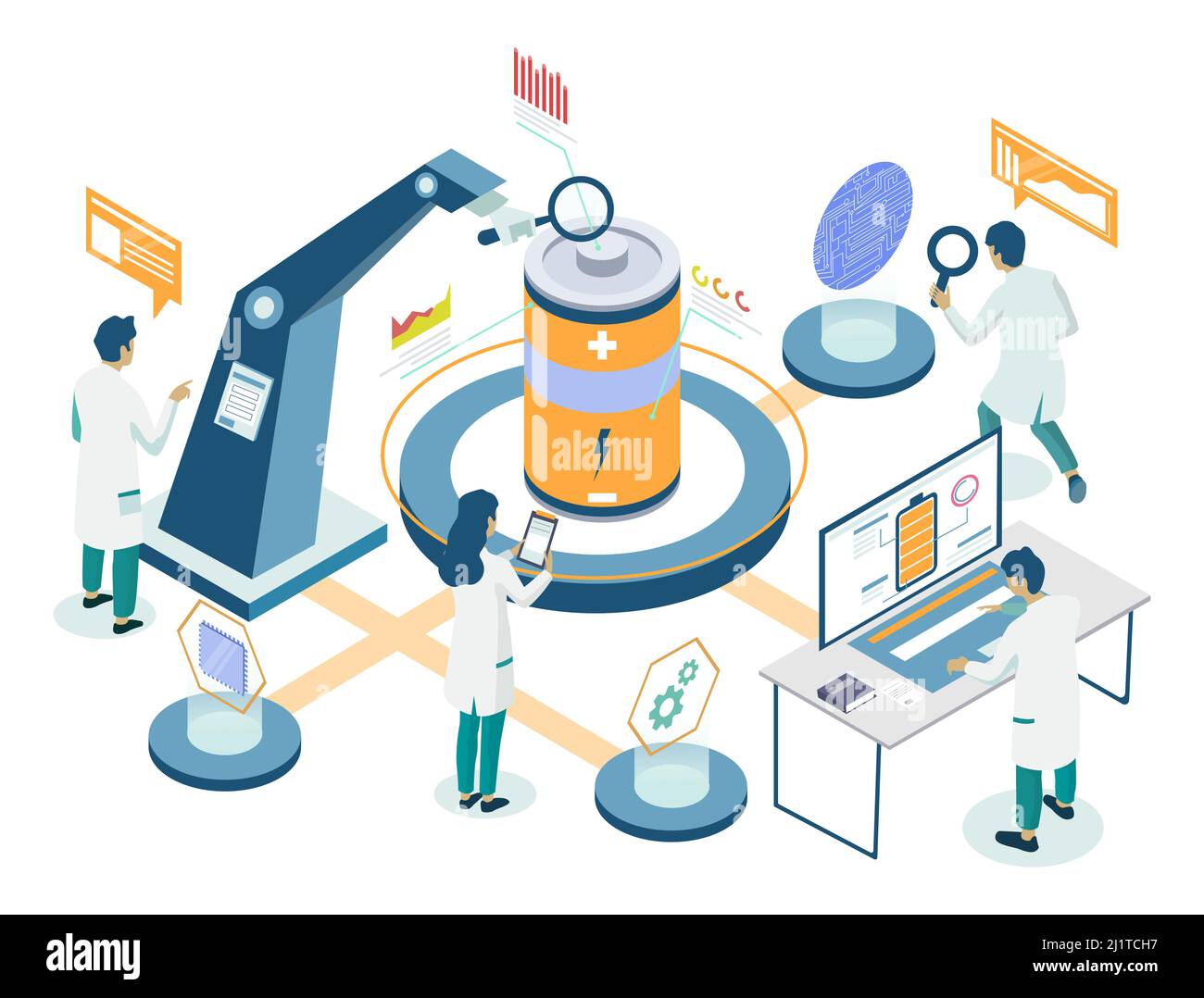 Scientist group work on eco energy generation Stock Vector Image & Art ...