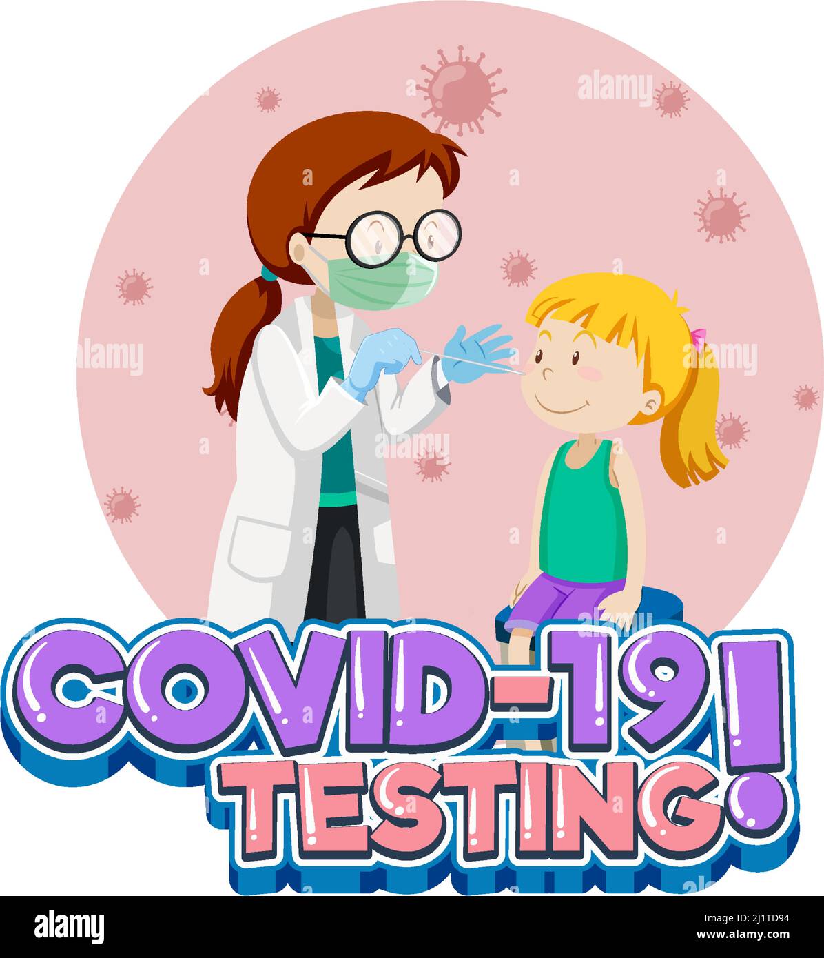 Covid 19 testing with antigen test kit illustration Stock Vector Image ...