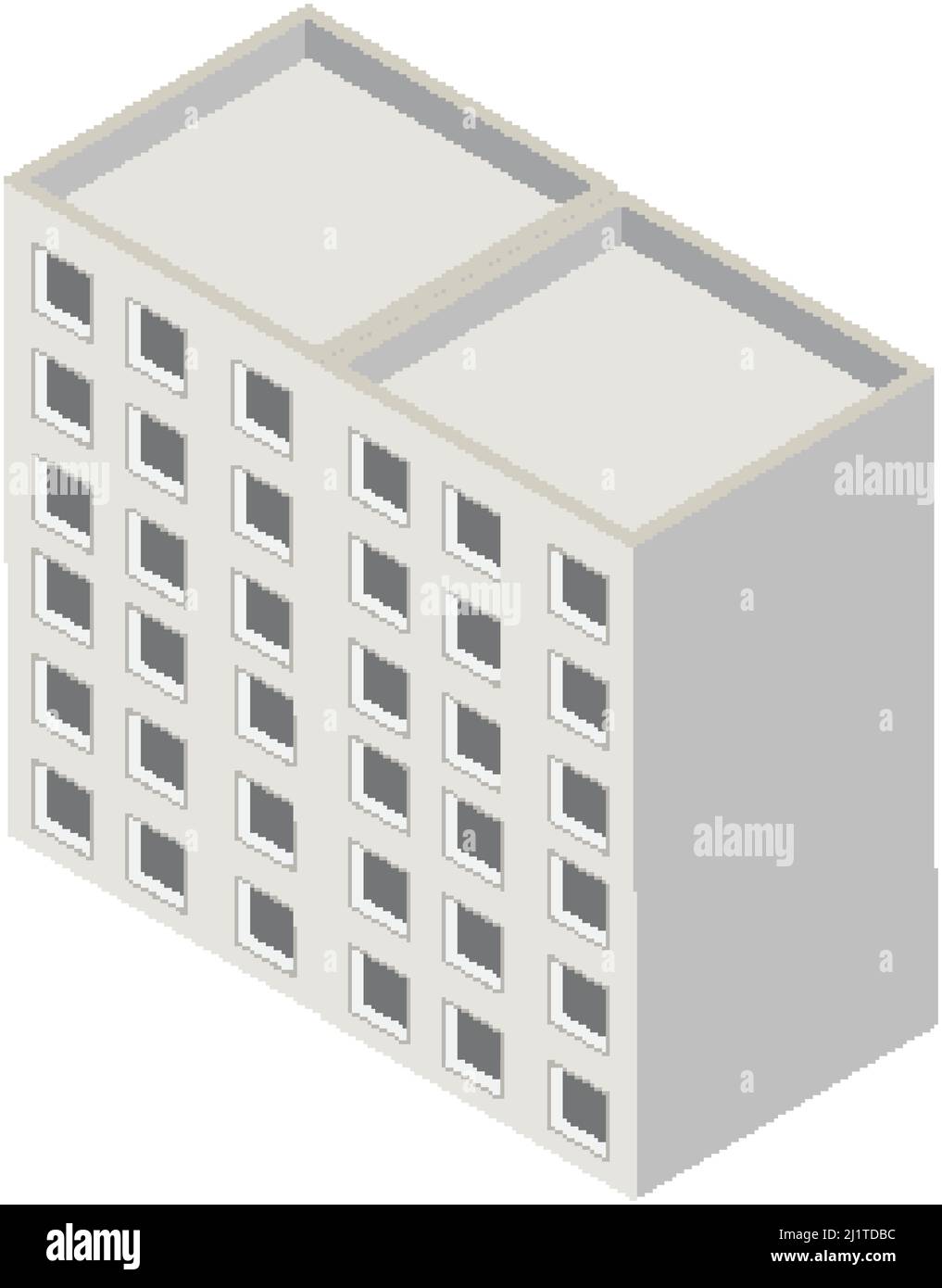Isometric building on white background illustration Stock Vector Image ...